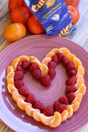 Heart-Shaped Fruit Platter with Orange Whipped Cream Recipe - Mom Endeavors