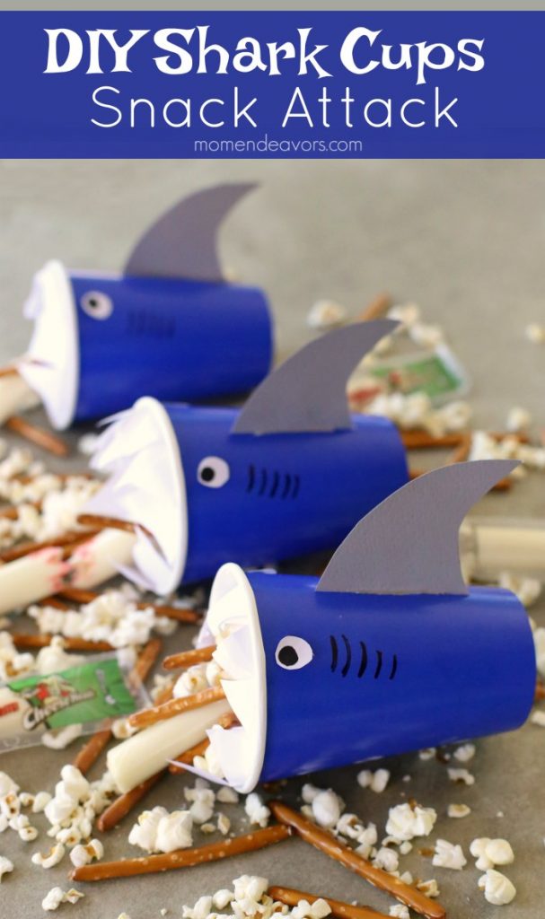 DIY Shark Cups - Snack Attack - Mom Endeavors