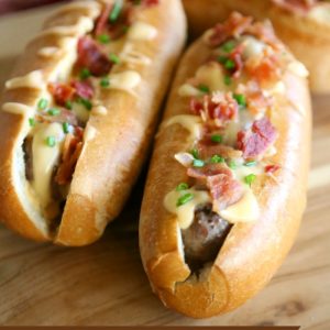 Bacon Beer Cheese Brats - Mom Endeavors