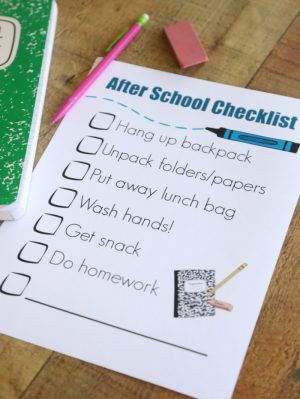 Printable After School Checklist - Mom Endeavors